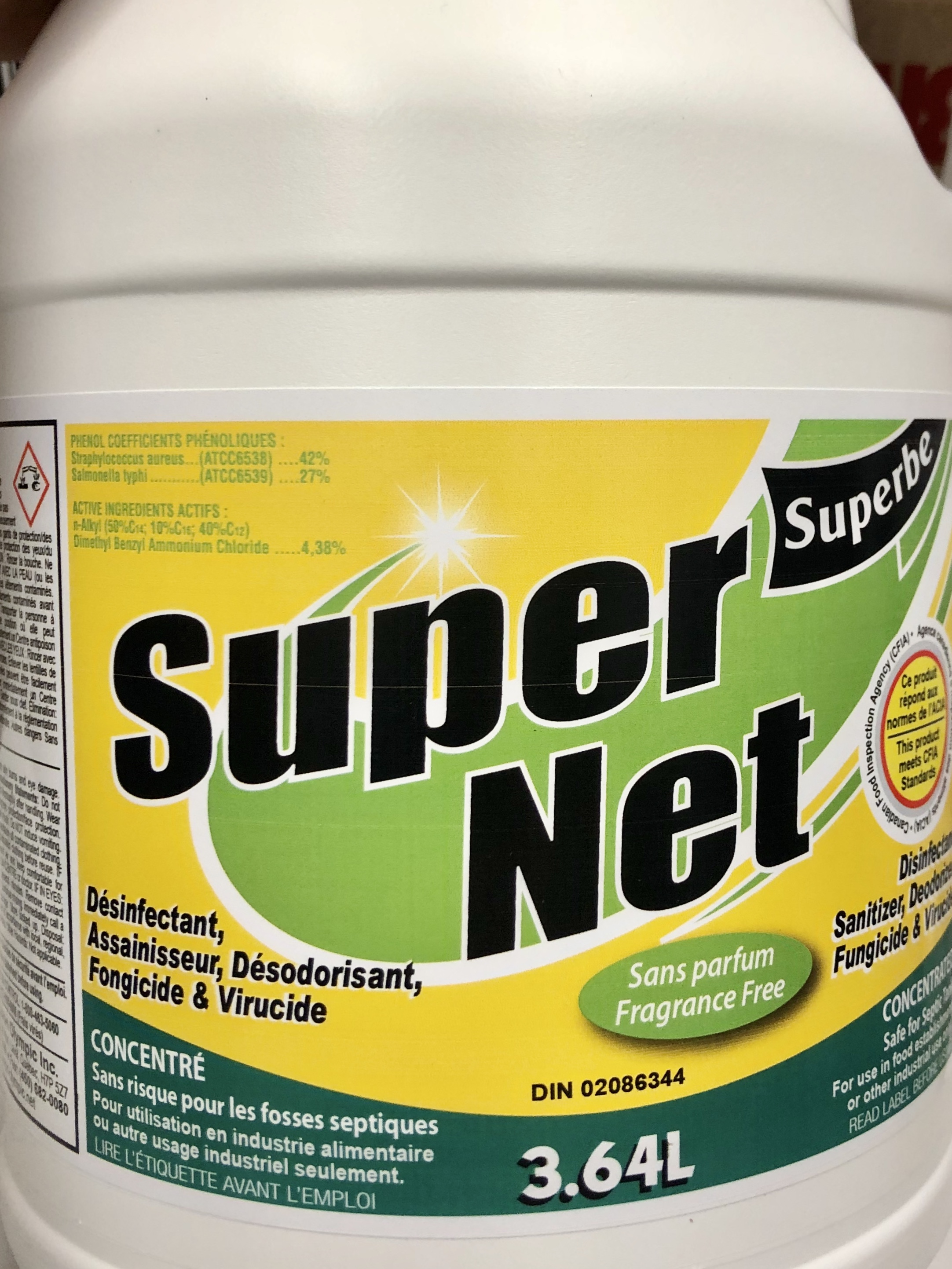 Super Net Désinfectant approuver Santé Canada - DAMI - PRODUITS ...